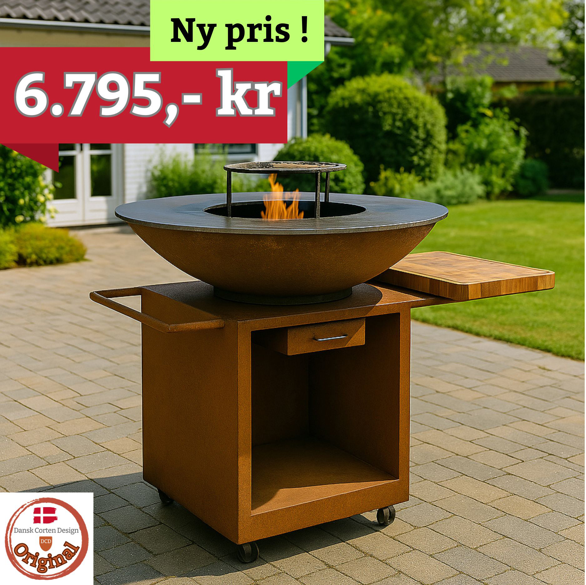 Corten BBQ bålgrill model BBQ3 - Newtrade